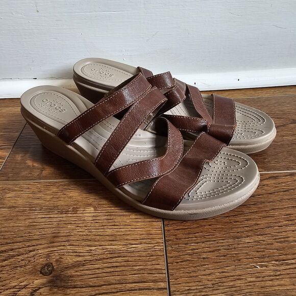 CROCS | Shoes | Crocs Brown Strappy Sandals | Poshmark